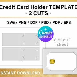 Credit Card Holder Template, BLANK Template, Credit Card Svg, Png, Psd ...