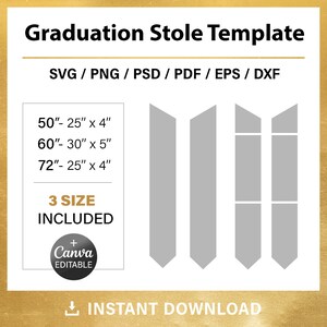 Graduation Stole Template, BUNDLE, for Sublimation, BLANK Template ...
