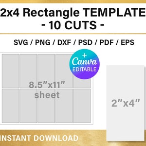 2x4 Inches Rectangle, BLANK Template, Sticker Template, Multipurpose ...
