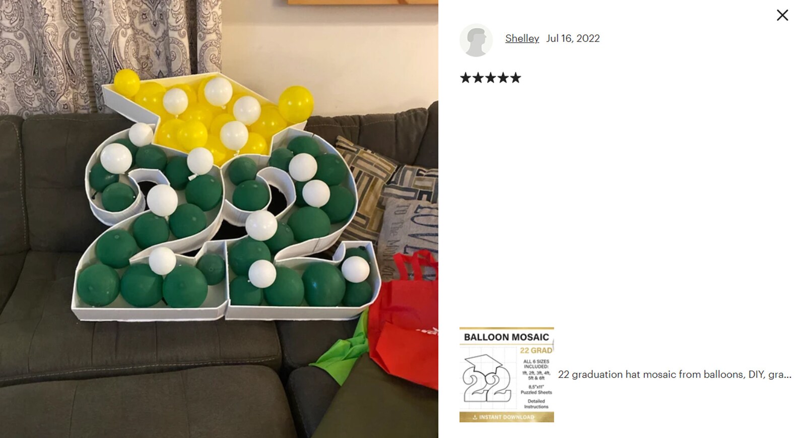 25 Graduation Hat Mosaic From Balloons DIY Graduation - Etsy