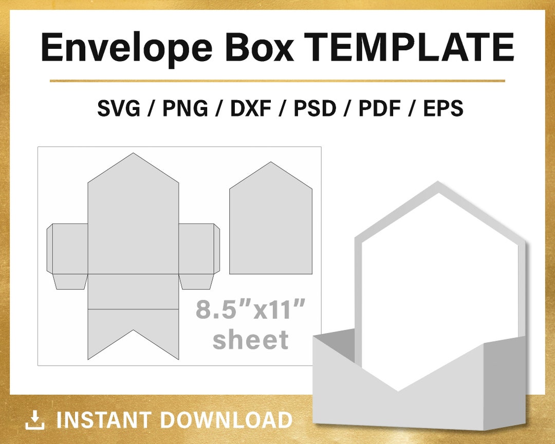 Envelope Box Template DIY Envelope Flower Box Template - Etsy
