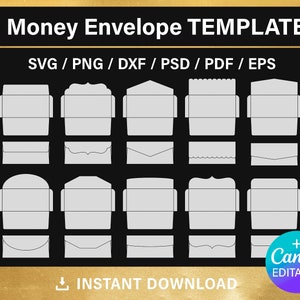 BUNDLE Money Envelope Templates, Blank Gift Envelope, Svg, Pdf, Cut ...