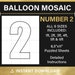 Number 2 Mosaic From Balloons Tall Two Number Template - Etsy