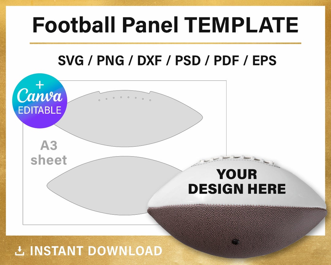 DIY Editable Football Panel BLANK Template Svg, Cricut, Png, Canva ...