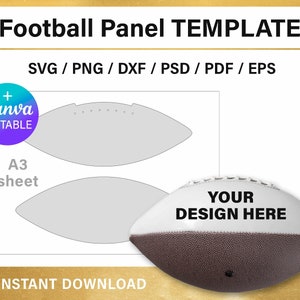 DIY Editable Football Panel BLANK Template Svg, Cricut, Png, Canva ...