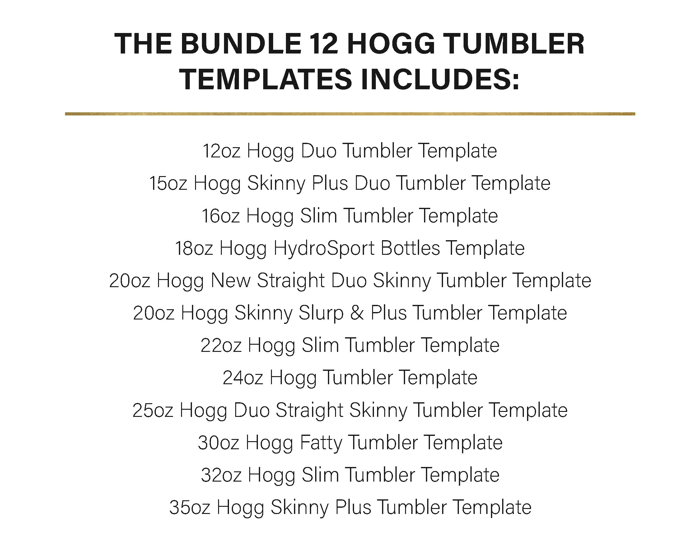 Bundle 12 HOGG Tumblers Blank Template for Sublimation Full - Etsy