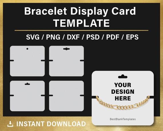 Bracelet Display Card BLANK Template | Etsy