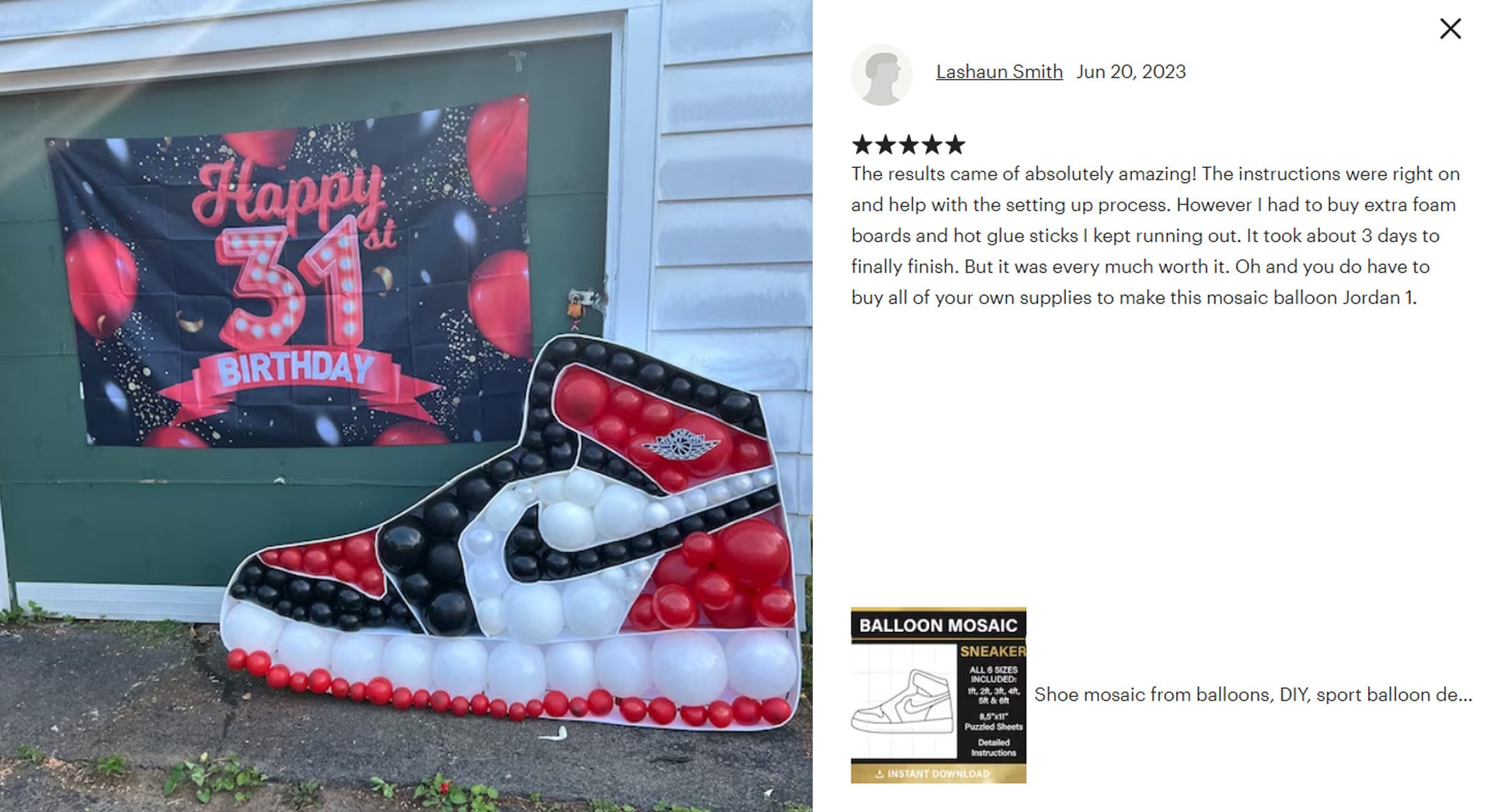 Sneaker Mosaic From Balloons, DIY, Sport Balloon Decor, Mosaic Frame ...