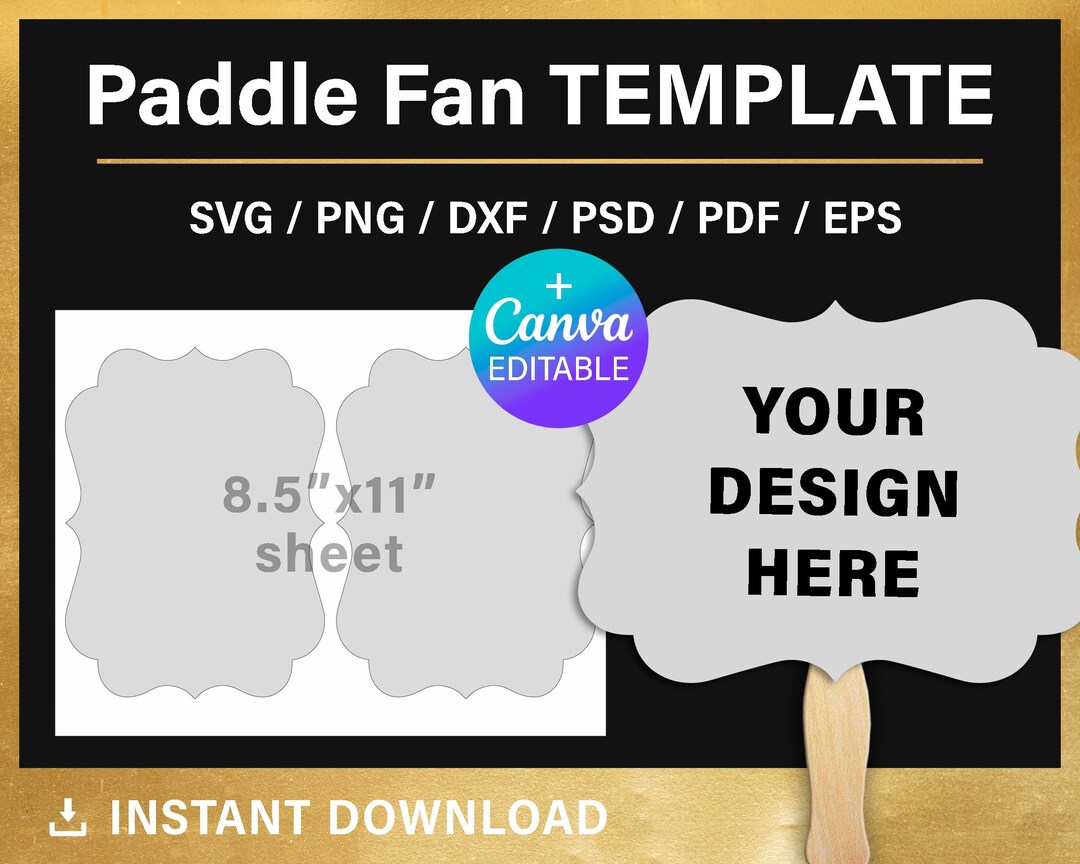 Paddle Fan Template, Blank Template, Editable, Wedding Paddle Fan ...