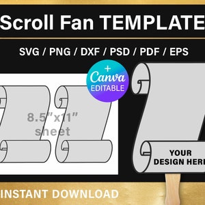 Scroll Fan Template, Blank Template, Graduation Diploma Scroll Paddle ...