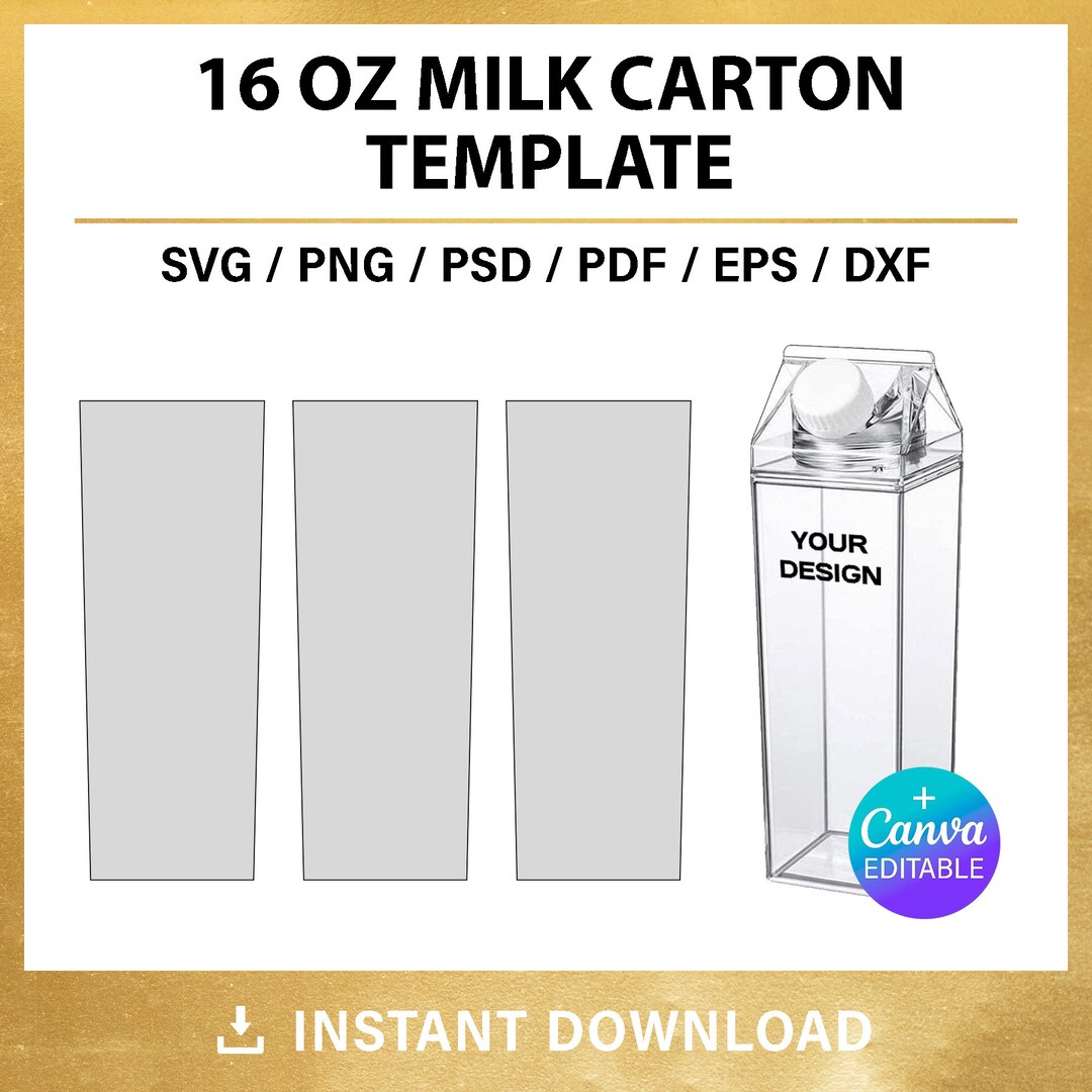 Milk Carton Bottle Template, Acrylic Water Bottle Wrapper, 500 Ml ...