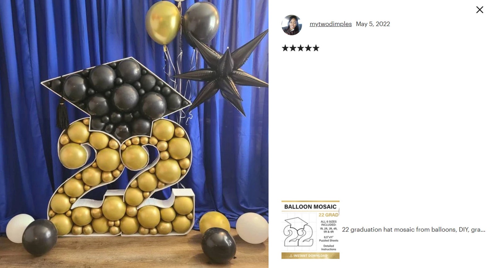 24 Graduation Hat Mosaic From Balloons DIY Graduation | Etsy