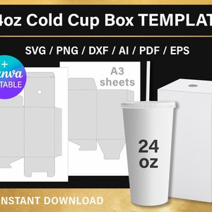 Tumbler Box Template, BUNDLE, Gift Box Template, 20oz Skinny Tumbler ...