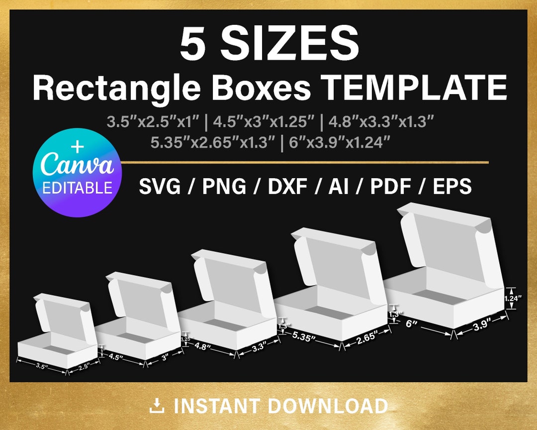 BUNDLE, Rectangle Box Blank Template, DIY, Shipping Box, Classic Box ...