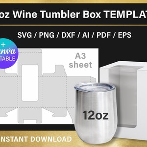 BIG BUNDLE, 14 Tumbler Box Template, DIY, Gift Box Template, 20oz ...