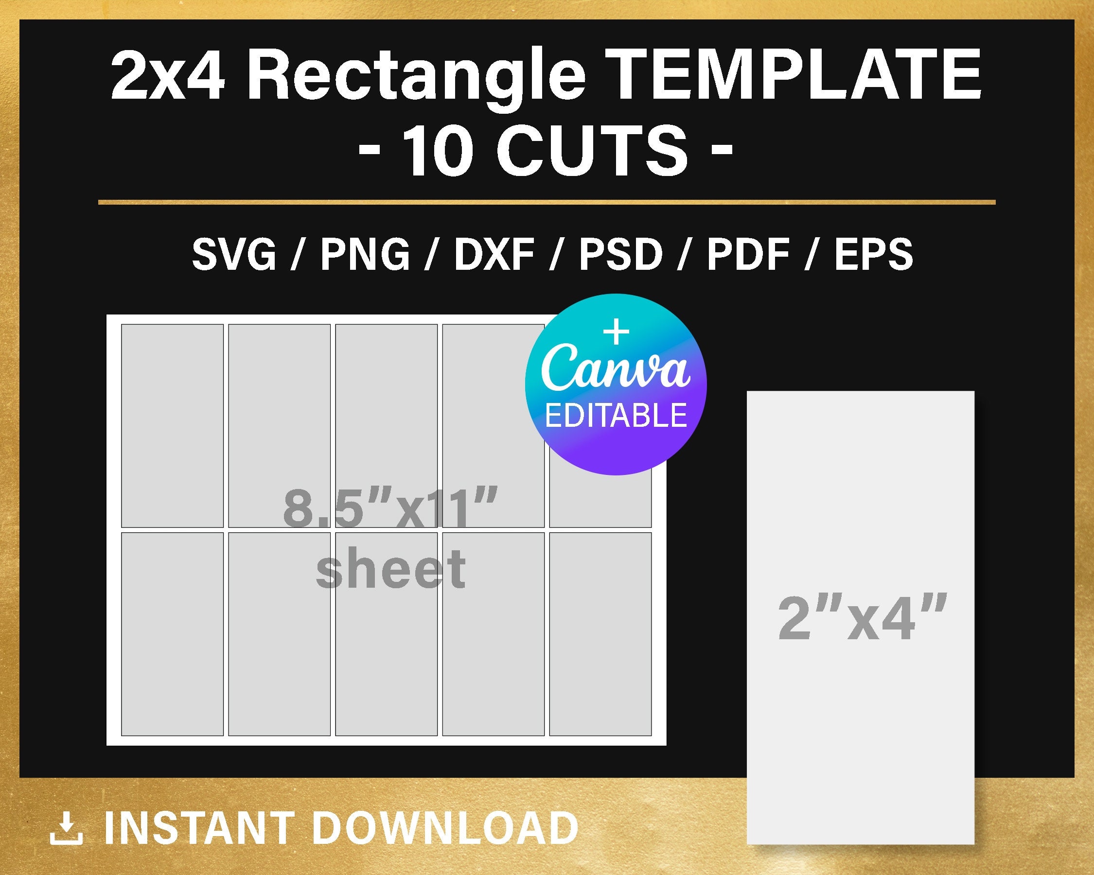 2x4 Inches Rectangle, BLANK Template, Sticker Template, Multipurpose ...