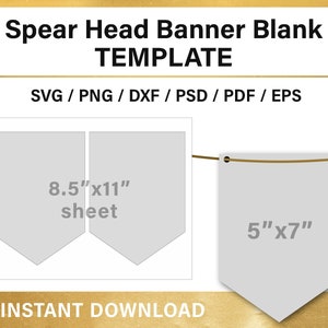 Blank Banner Template BUNDLE Spearhead Edge Flag Banner - Etsy