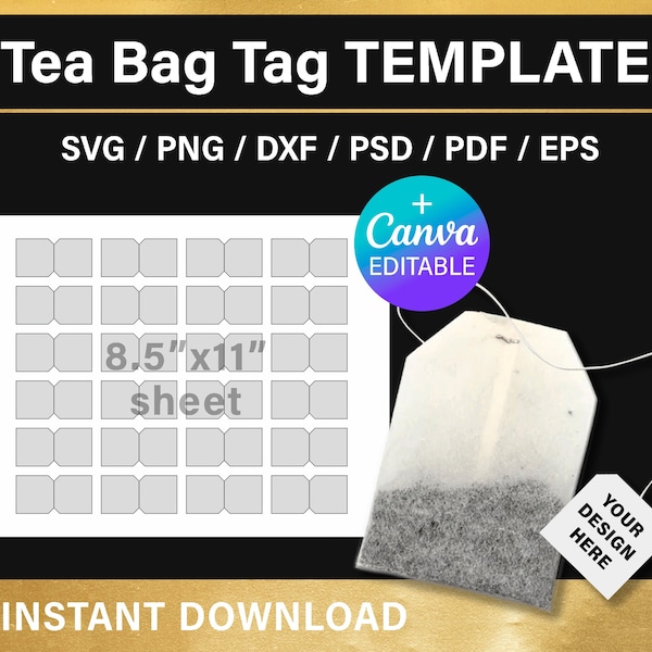 Printable Tea Bag - Etsy