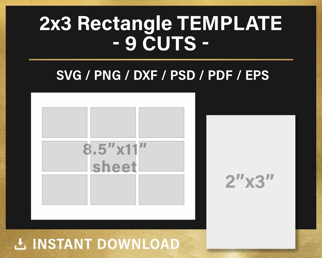 2x3 Inches Rectangle BLANK Template Sticker Template - Etsy