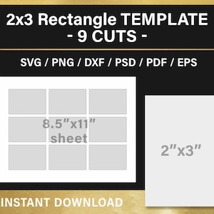 2x3 Inches Rectangle BLANK Template Sticker Template - Etsy