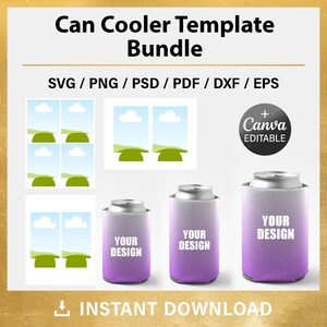 Can Cooler Blank Template, Bundle, Beer Cooler Template, 12oz, 16oz ...