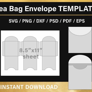 Tea Bag Envelope Template Blank Seed Packet Template SVG - Etsy