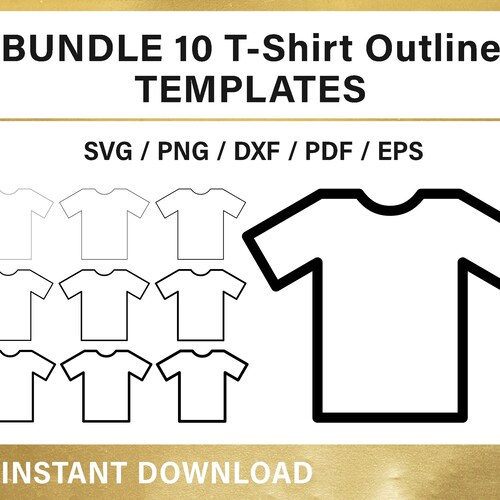 T-shirt Outline Svg 10 T-shirt Outlines in Different Strokes - Etsy