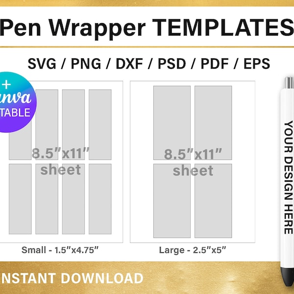 Sublimation Pen Template - Etsy