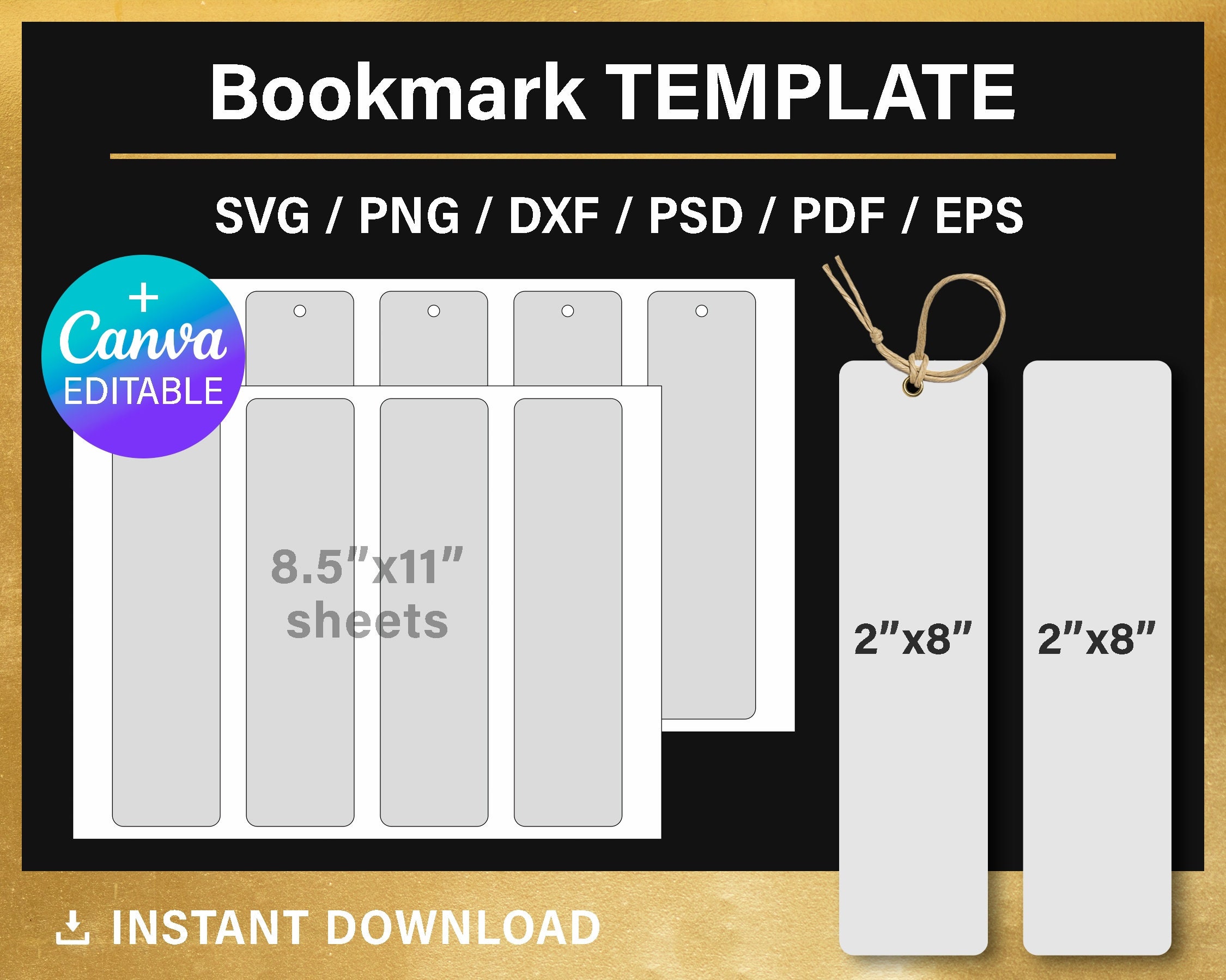 Wedding Blank Bookmark Template