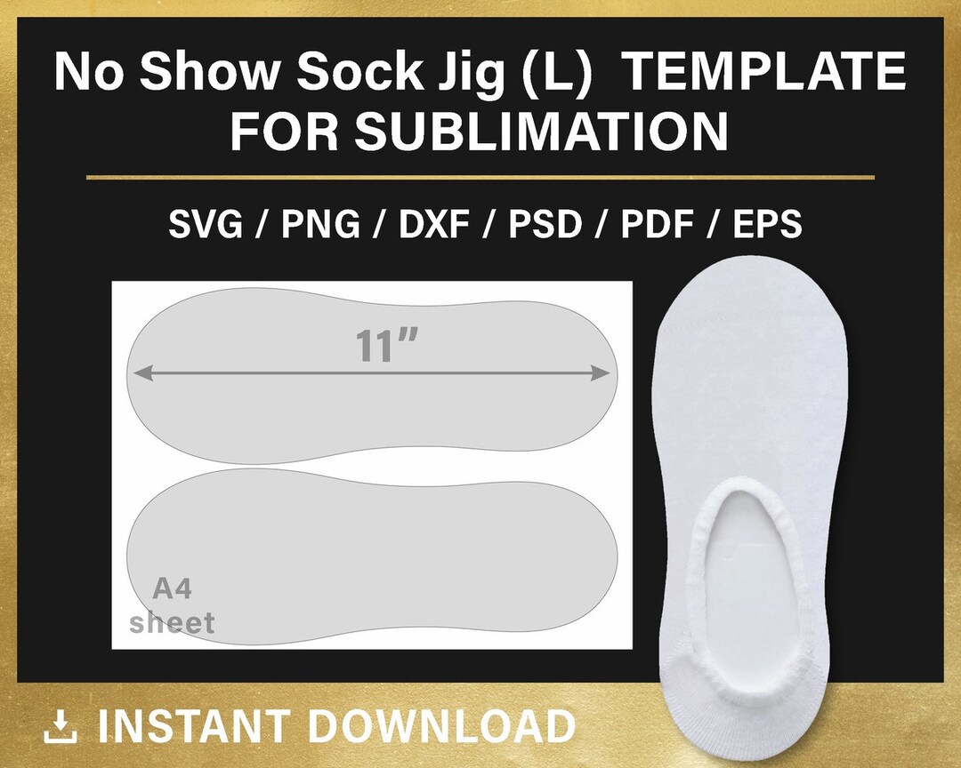 No Show Sock Jig Template 11 Inches for Sublimation L Size - Etsy