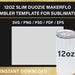 12oz Slim Duozie Makerflo Tumbler Template for Sublimation | Etsy
