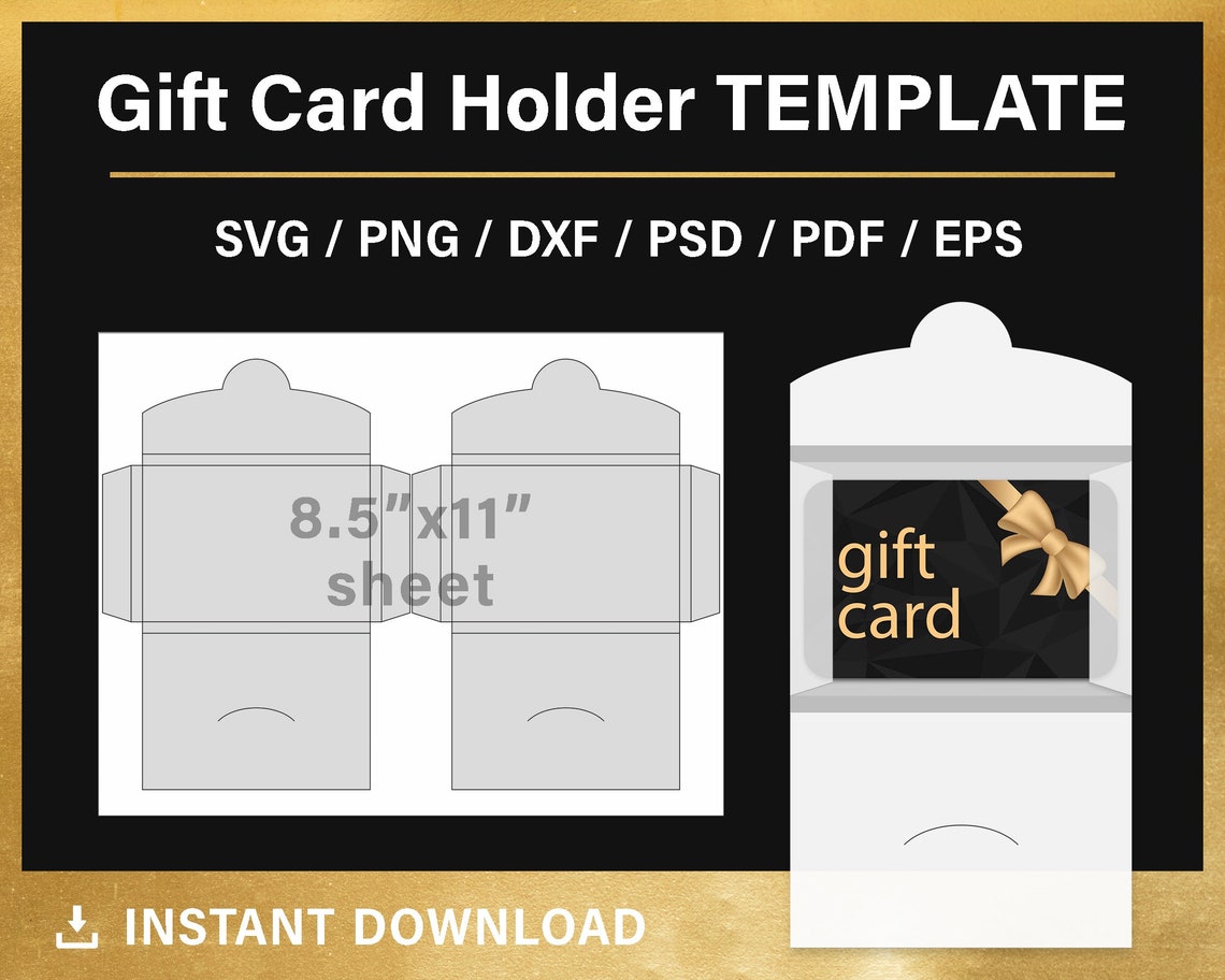 Gift Card Envelope Template Gift Card Holder Template DIY - Etsy