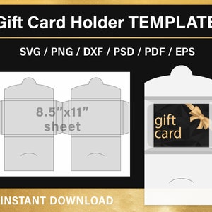 Gift Card Envelope Template Gift Card Holder Template DIY - Etsy