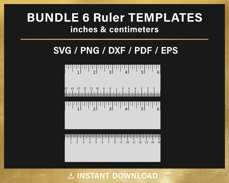 Ruler Svg, BUNDLE, Horizontal Ruler Markings, Files Prepared for Cricut ...