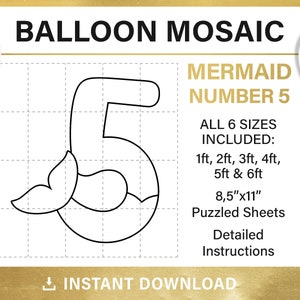 Mermaid Numbers, Mosaic From Balloons, Under the Sea, Birthday Balloon ...