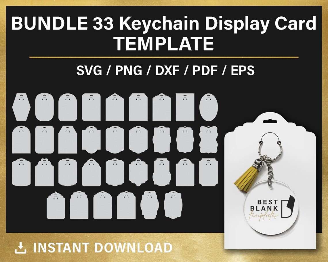 Keychain Display Card Svg BUNDLE Keyring Display Card Svg | Etsy
