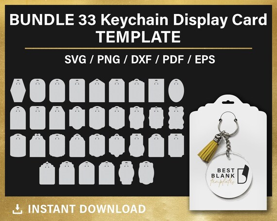 Keychain Display Card Svg BUNDLE Keyring Display Card Svg | Etsy