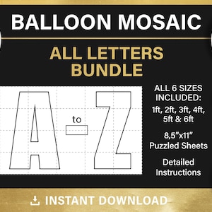 Frame for Balloon, Bundle, A-Z Template Mosaic, All Letters From ...
