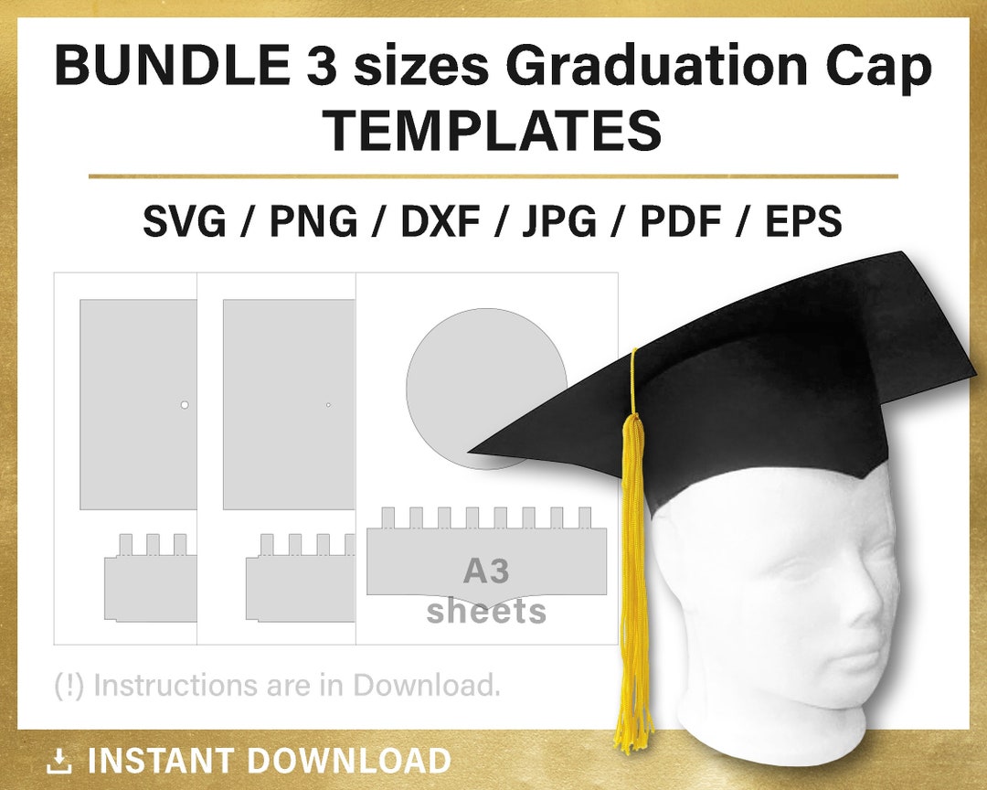 Graduation Cap Template 3D Craft DIY Graduate Hat Svg - Etsy