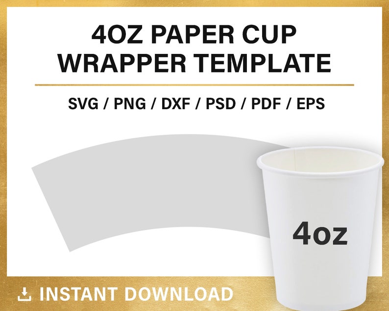 Bundle Paper Cup BLANK Template 4oz 8oz 9oz 12oz 16oz - Etsy