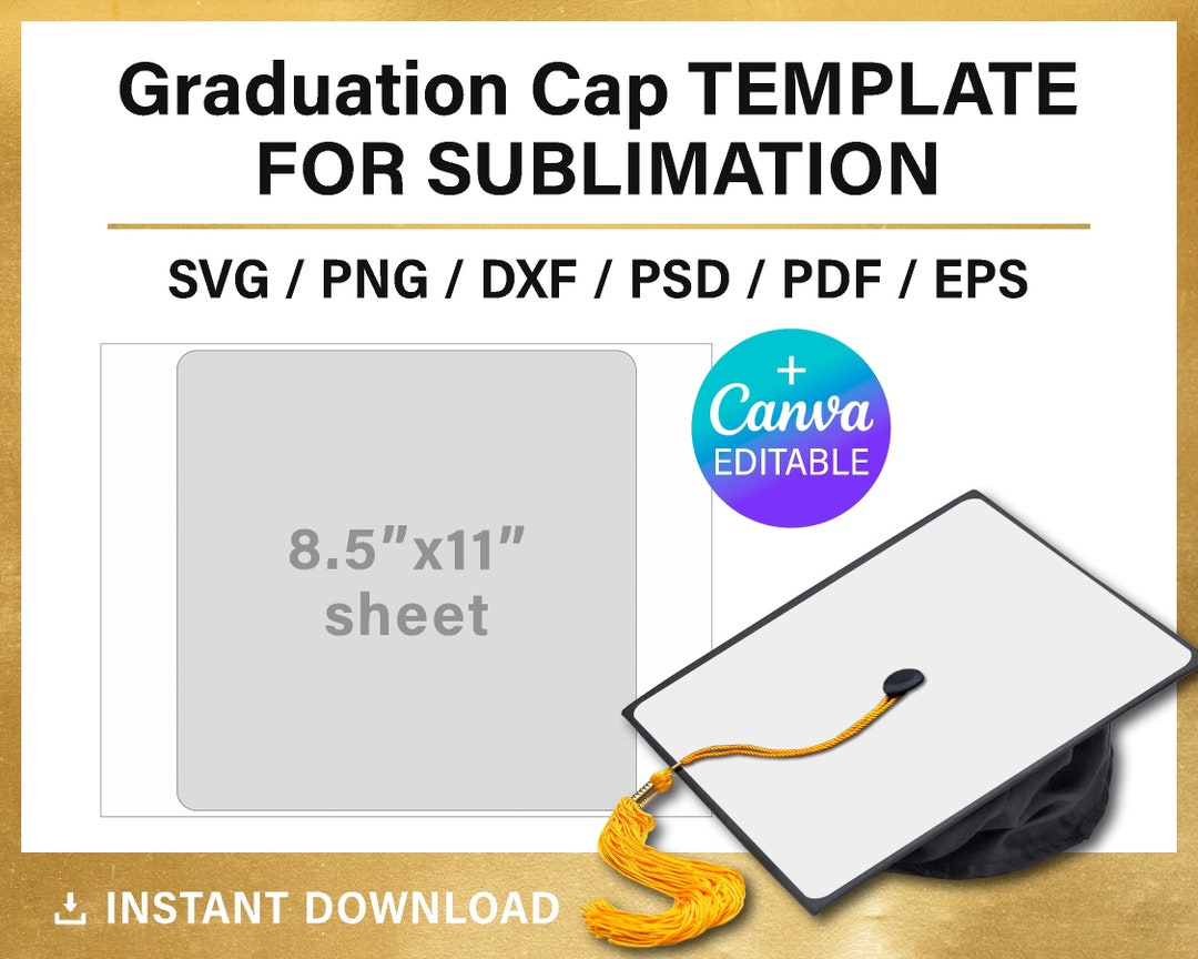 Graduation Cap BLANK Template DIY Cut File for Graduation - Etsy