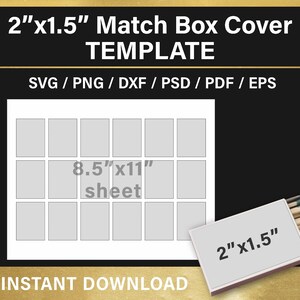 Match Box Label Template Match Box Cover Match Box Stickers | Etsy