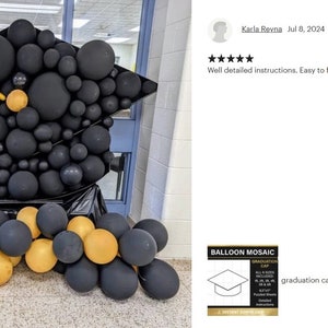 Graduation Cap Mosaic From Balloons, DIY, Graduation Decorations 2022 ...