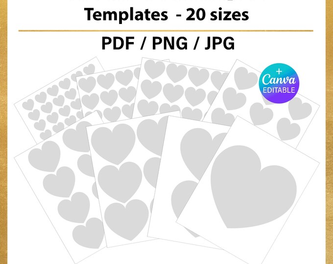 6 Inch Heart Printable Template-large Heart Cutout-valentines Day Decor ...