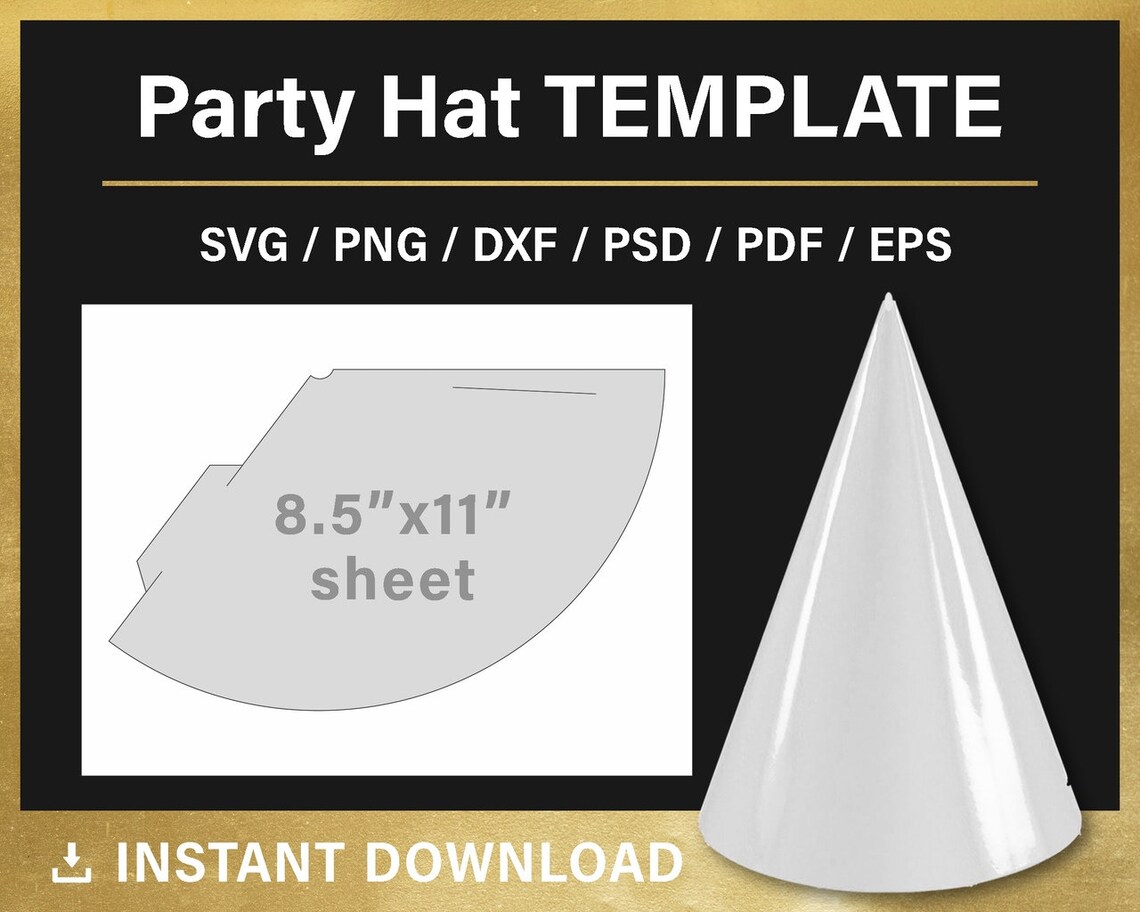Party Hat Template Blank DIY Party Decorations Party | Etsy