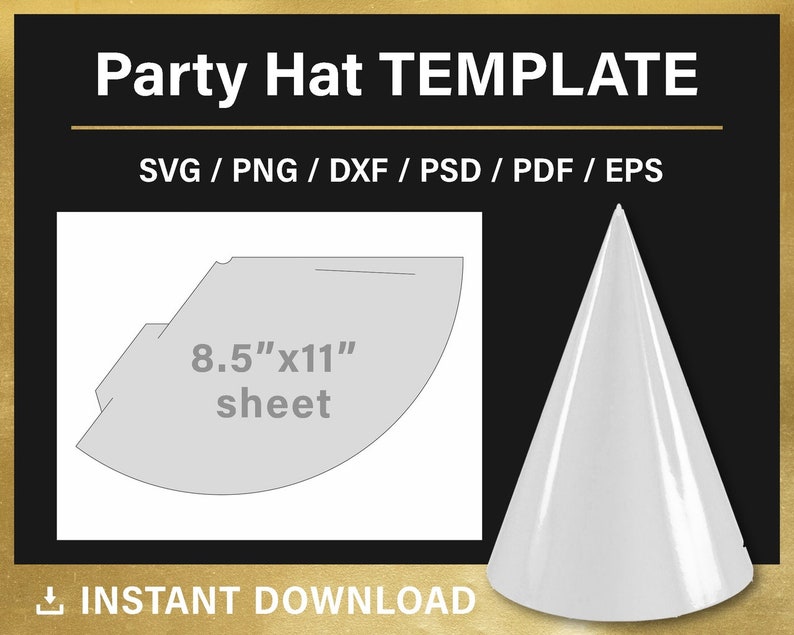Party Hat Template Blank DIY Party Decorations Party - Etsy