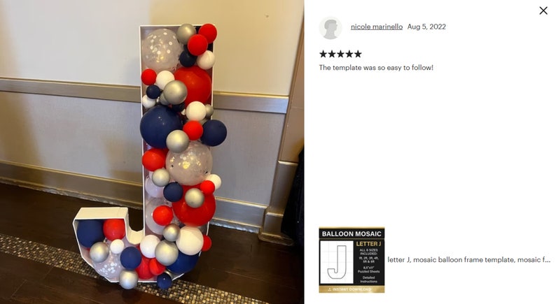 Frame for Balloon Bundle A-Z Template Mosaic All Letters - Etsy