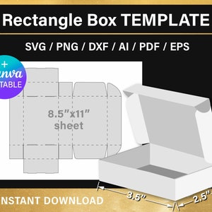 BUNDLE, Rectangle Box Blank Template, DIY, Shipping Box, Classic Box ...