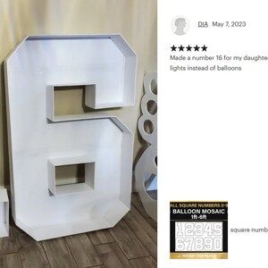 Square Number 6, Mosaic From Balloons, Tall, Six Number Template ...