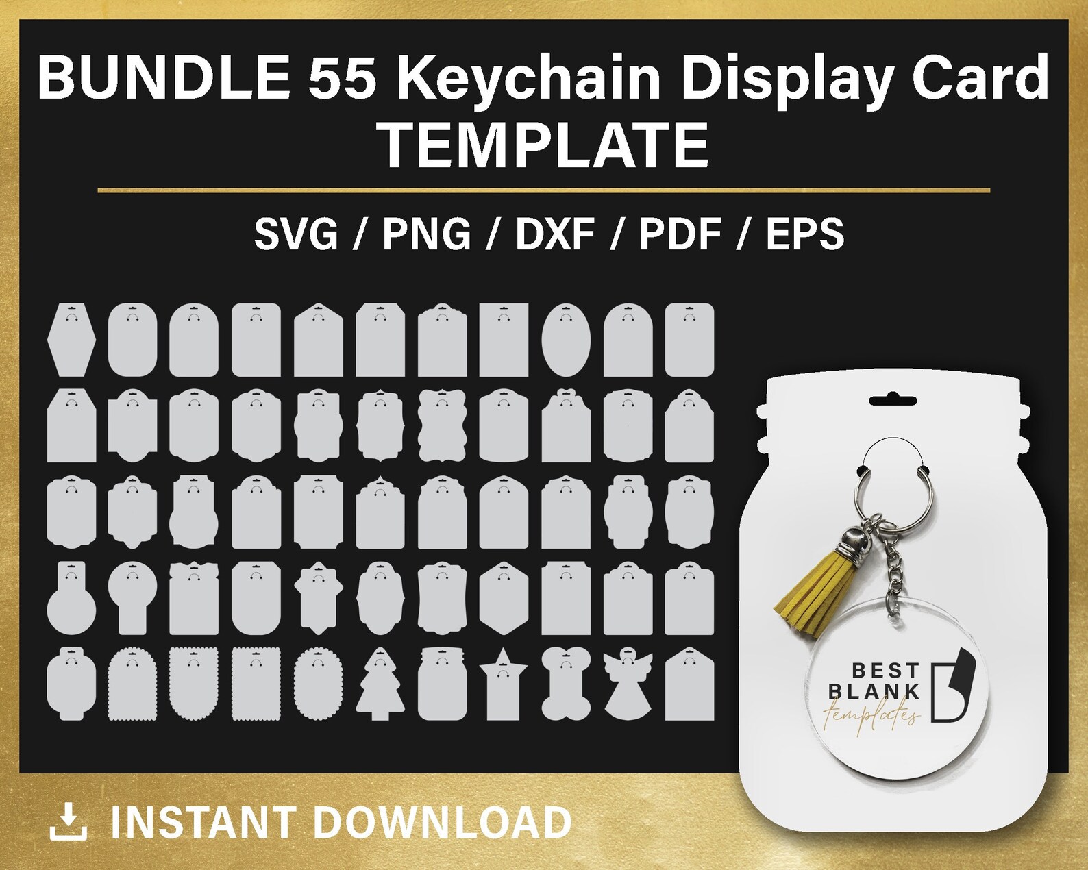 Keychain Display Card Svg Keyring Display Card Svg Keychain | Etsy